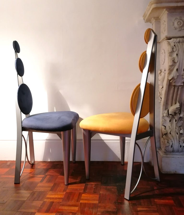 Set of 4 Postmodern Memphis Style Dining Chairs by Benjamin Le, Axis ...