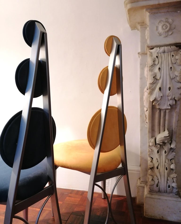 Set of 4 Postmodern Memphis Style Dining Chairs by Benjamin Le, Axis ...
