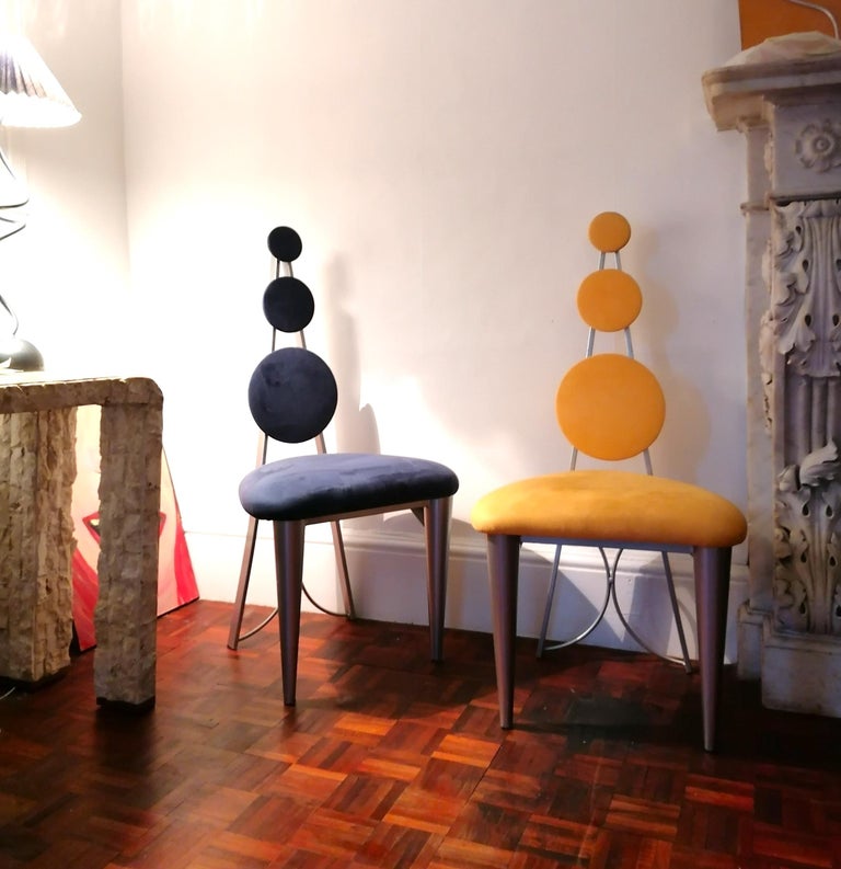 Set of 4 Postmodern Memphis Style Dining Chairs by Benjamin Le, Axis ...