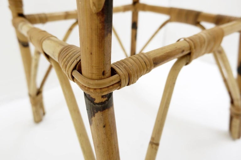 Set of 4 Mid-Century Modern Rattan Chairs, 1960s For Sale at 1stDibs