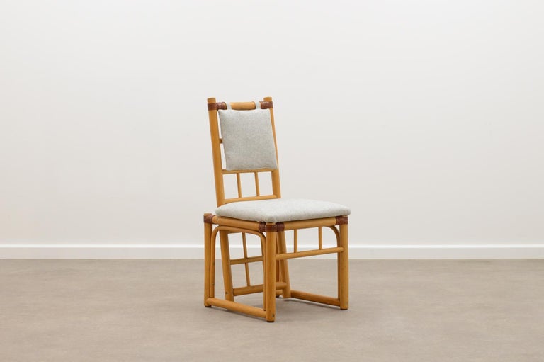 Set of 4 Rattan dining chairs, 80s For Sale at 1stDibs