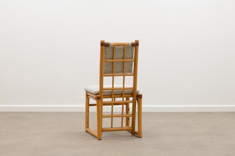Set of 4 Rattan dining chairs, 80s For Sale at 1stDibs