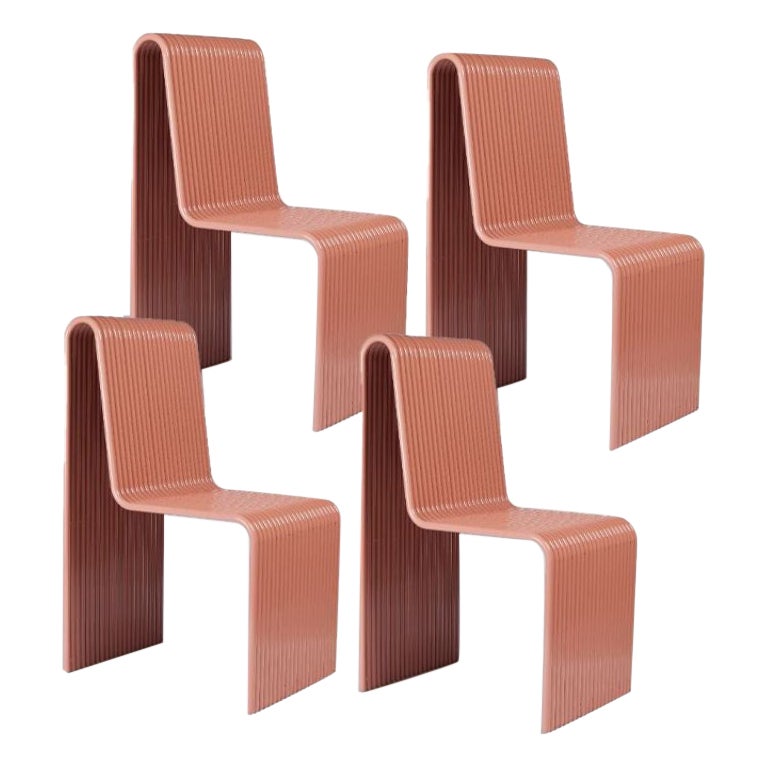 Set of 4, Ribbon Chairs, Pink by Laun For Sale at 1stDibs