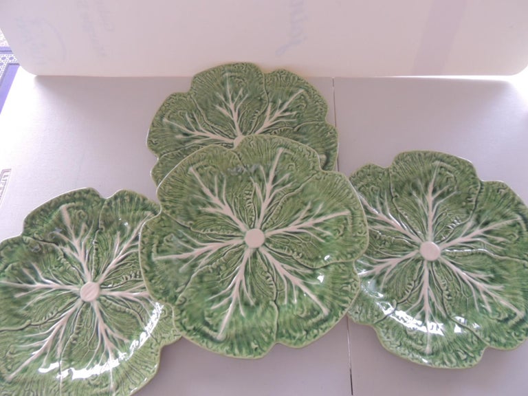 Set of '4' Round Large Green Cabbage Dinner Plates by Pinheiro For Sale ...