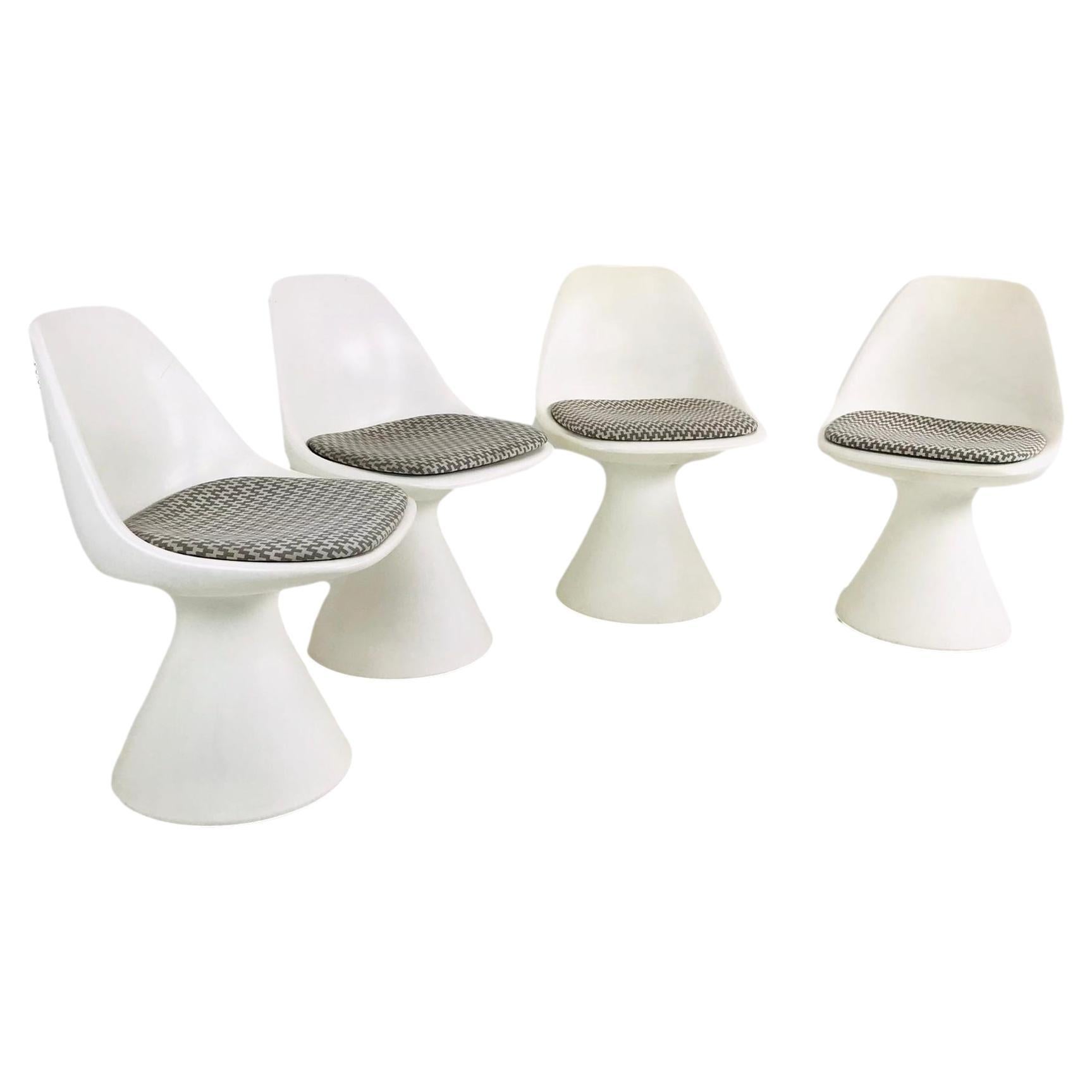 Set of Five Tall Back Tufted Dining Chairs at 1stDibs