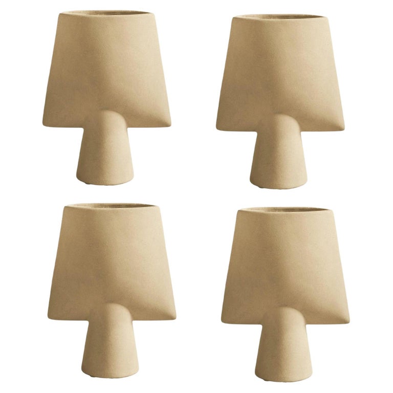 Set of 4 Sand Mini Sphere Vase Square by 101 Copenhagen For Sale at 1stDibs