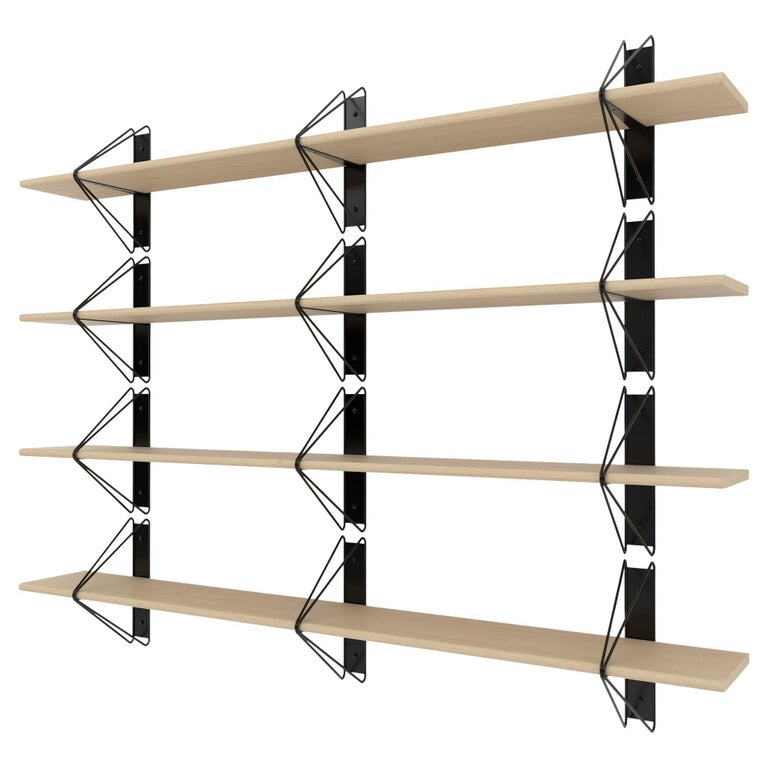 Set of 4 Strut Shelves from Souda, Black and Maple, Made to Order For ...