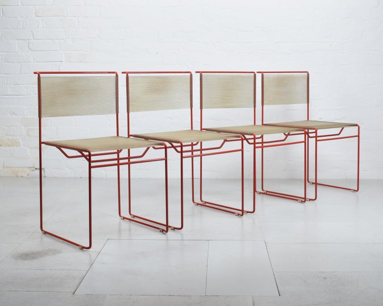 Set of 4 superb Belotti Fly Line 'Spaghetti’ chairs for CMP - Padova ...