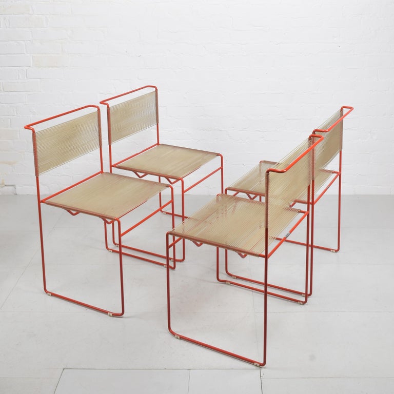 Set of 4 superb Belotti Fly Line 'Spaghetti’ chairs for CMP - Padova ...