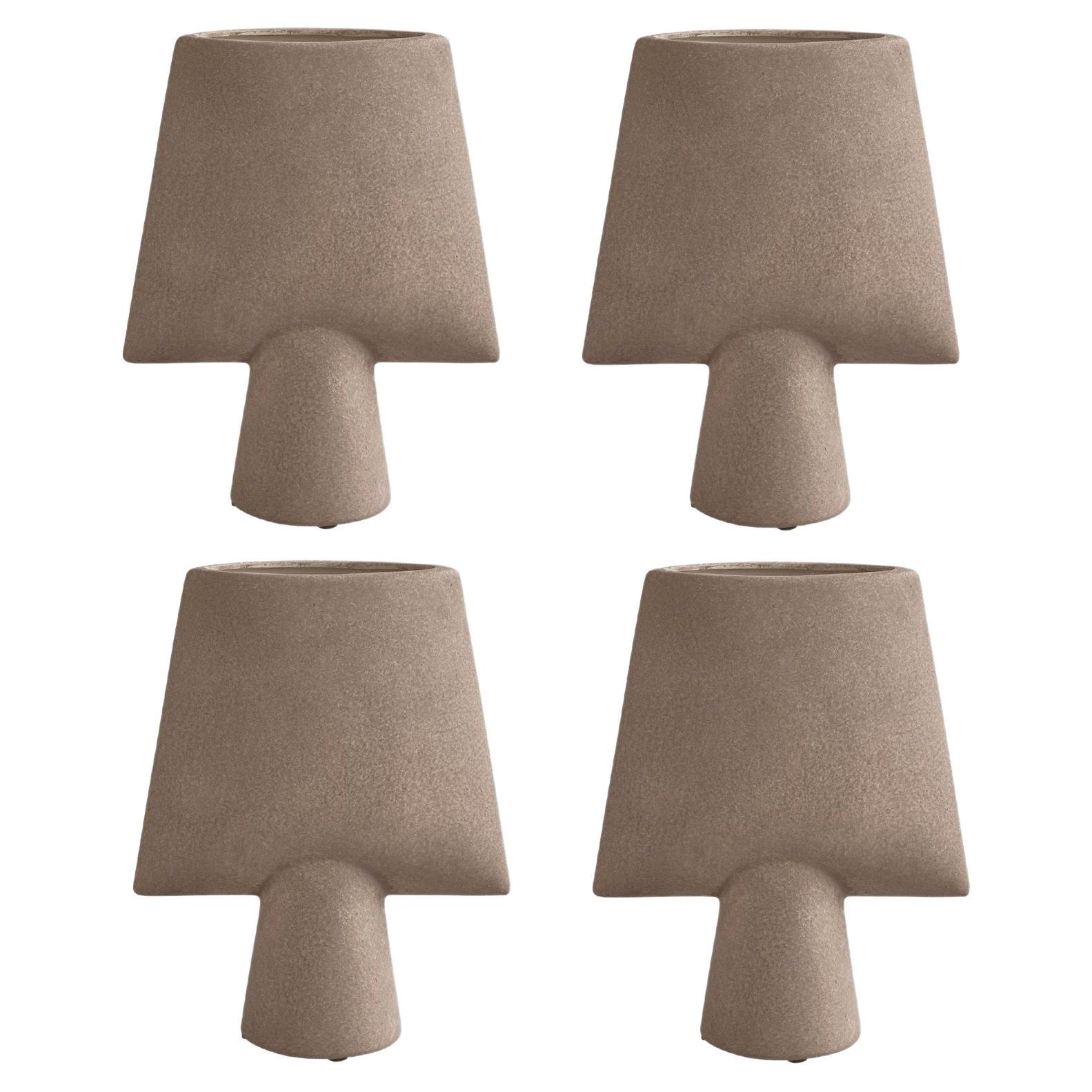Set of 4 Sand Mini Sphere Vase Square by 101 Copenhagen For Sale at 1stDibs
