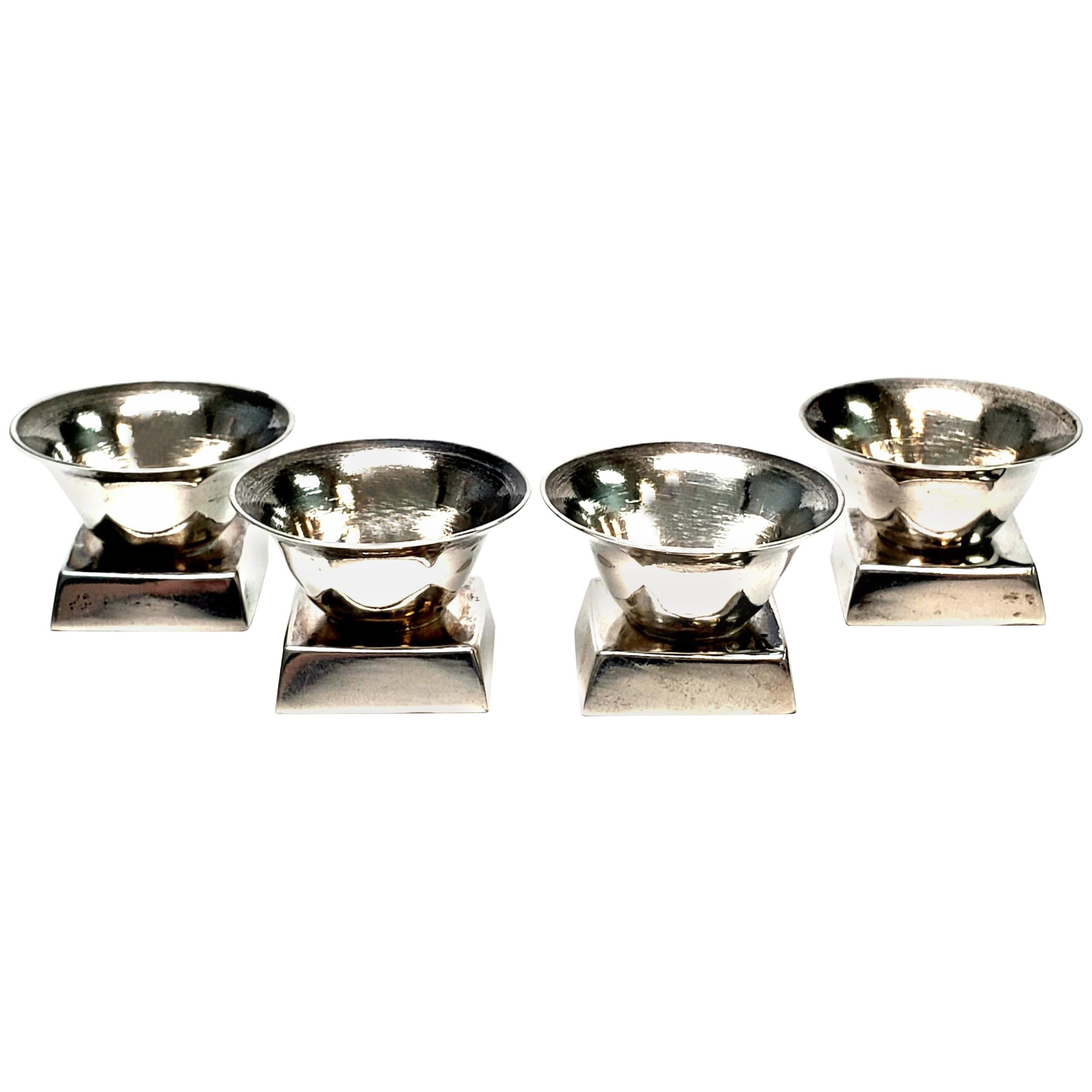 Set of Four Elegant French Silver Open Salt Cellars For Sale at 1stDibs