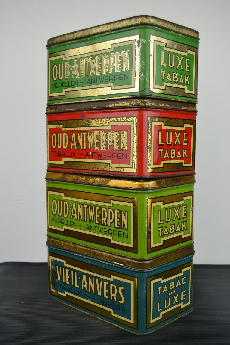 Set of 4 Tobacco Boxes Antwerp, Belgium, 1950s at 1stDibs | tobacco ...
