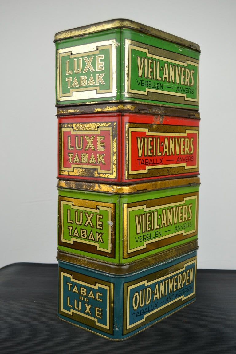 Set of 4 Tobacco Boxes Antwerp, Belgium, 1950s at 1stDibs | tobacco ...