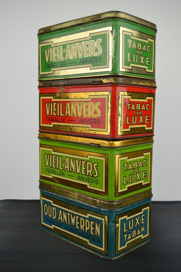 Set of 4 Tobacco Boxes Antwerp, Belgium, 1950s at 1stDibs | tobacco ...