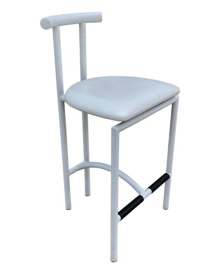 Set of 4 Tokyo Mid Century Post Modern Bar or Counter Stools in White ...