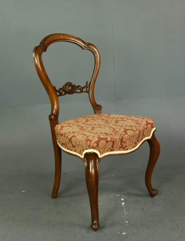 Set of 4 Victorian Walnut Chairs by H F Thomas Belfast For Sale at 1stDibs