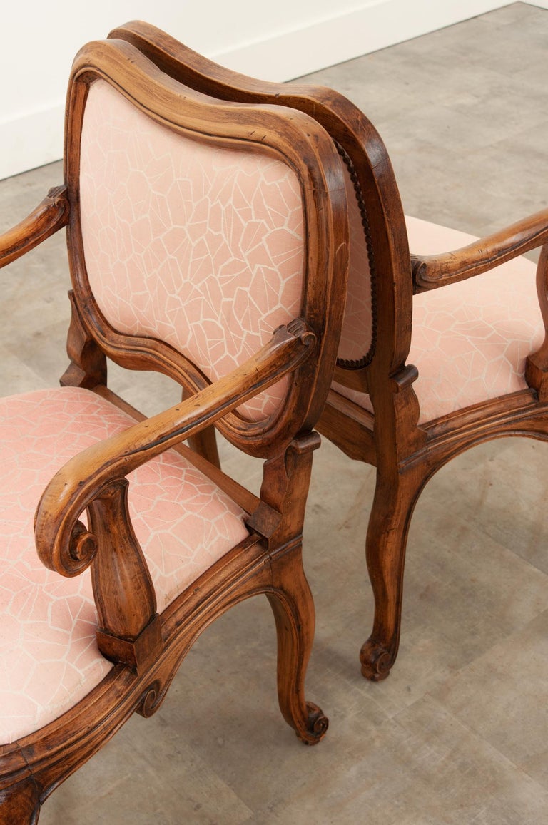 Set of 4 Vintage Italian Rococo Arm Chairs For Sale at 1stDibs