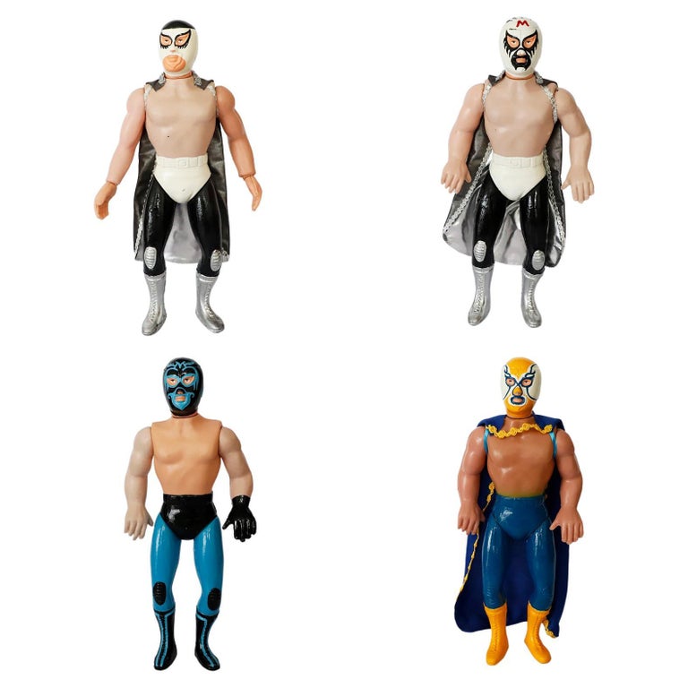 Set of 4 Vintage Mexican Wrestling Fighters Figures For Sale at 1stDibs