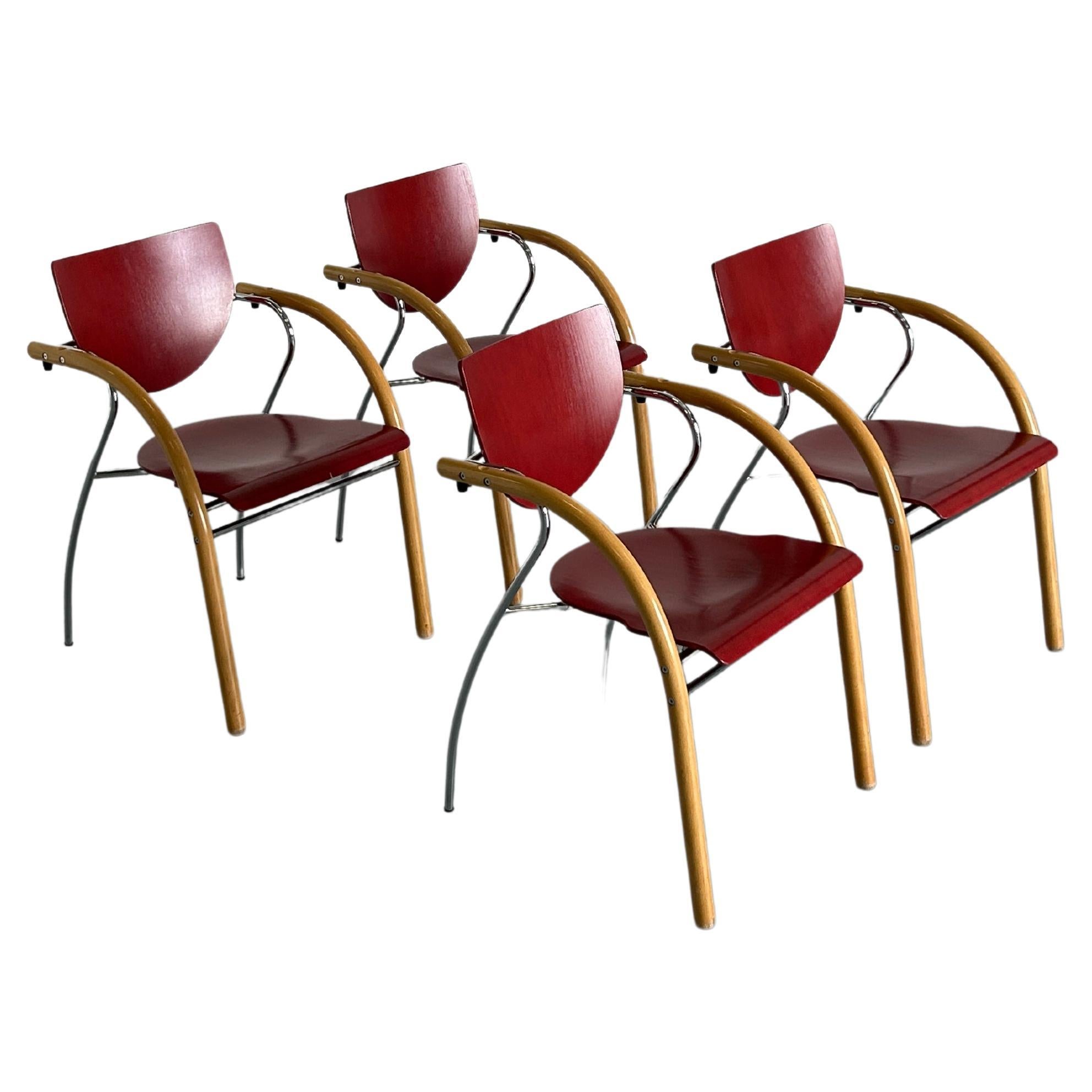 Set of 4 Vintage Original Thonet Vienna Stackable Dining Chairs ...