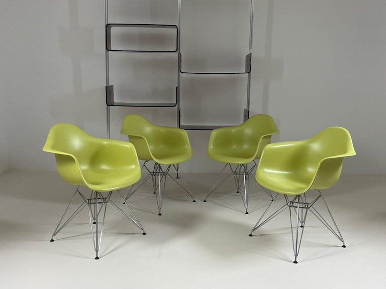 Set of 4 Vintage Plastic Dar Armchairs by Charles and Ray Eames for Vitra, 2007 For Sale at 1stDibs