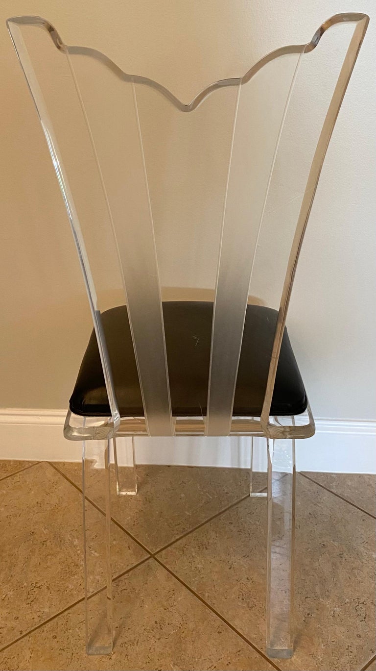 Set of 4 Vintage Scalloped Edged Lucite Dining Chairs Attrib. to Neal ...