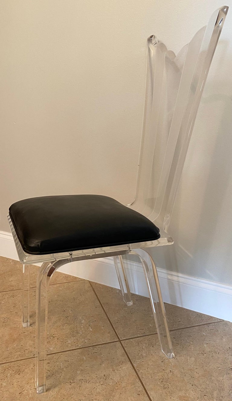 Set of 4 Vintage Scalloped Edged Lucite Dining Chairs Attrib. to Neal ...