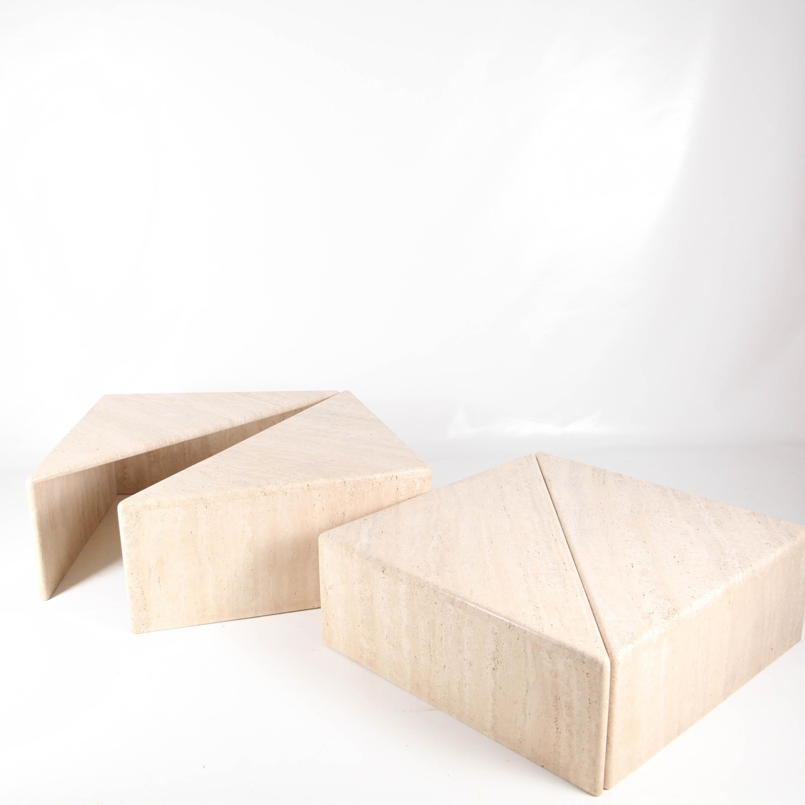 Set of 4 Vintage Travertine Coffee Tables at 1stDibs