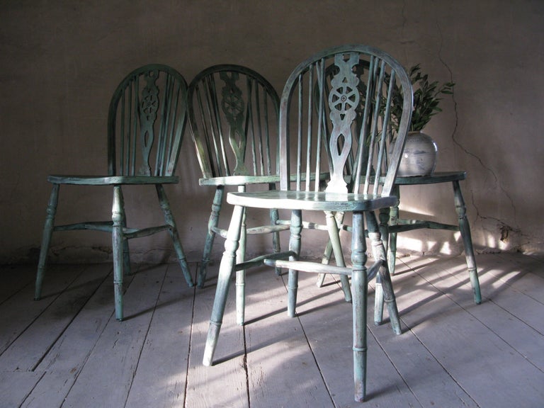 Set of 4 Windsor Chairs, English, Antique Windsor Chairs, Decorative ...