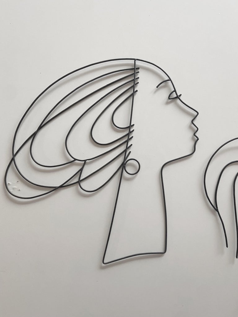 Set of 4 Wire Wall Sculpture from the 1950s Silhouette Wire Figure ...