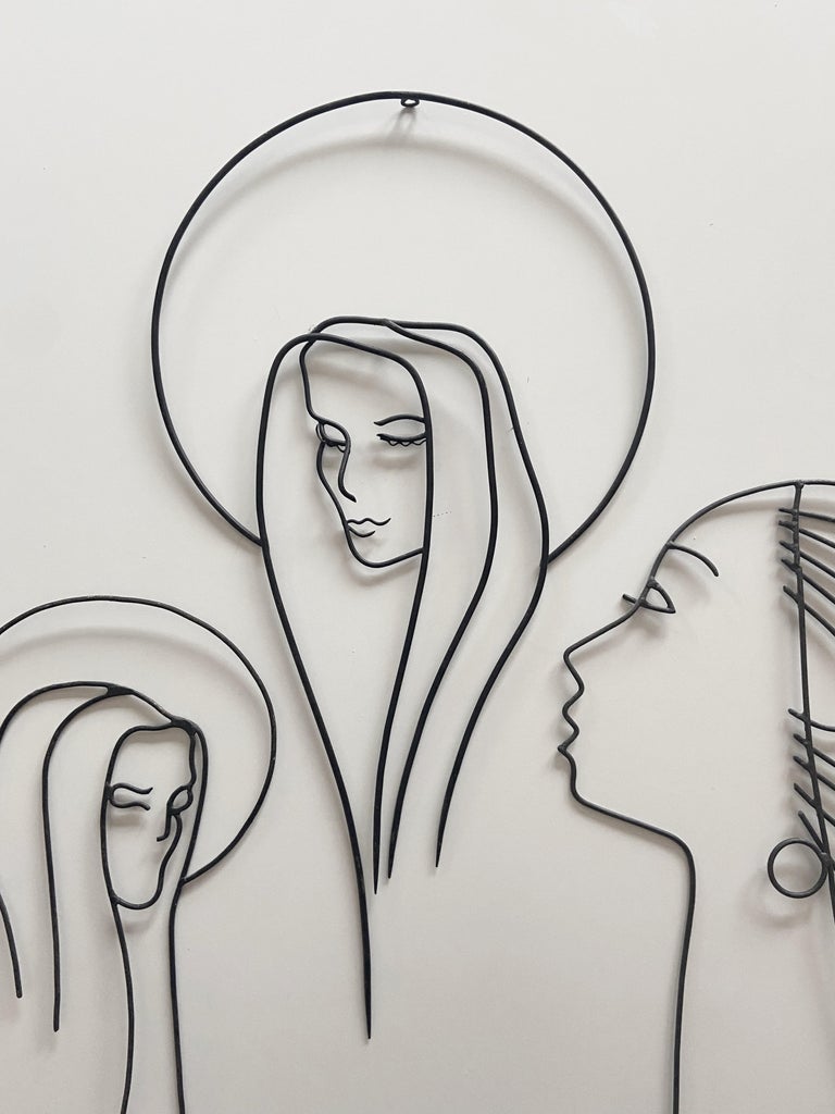 Set of 4 Wire Wall Sculpture from the 1950s Silhouette Wire Figure ...