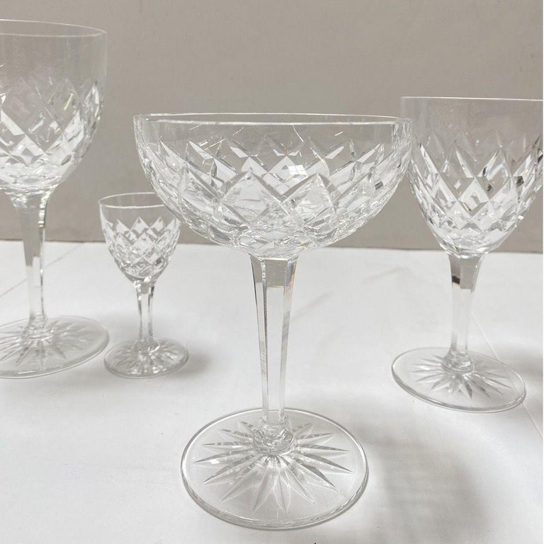 Set of 40 Pieces Crystal Waterford Goblets For Sale at 1stDibs
