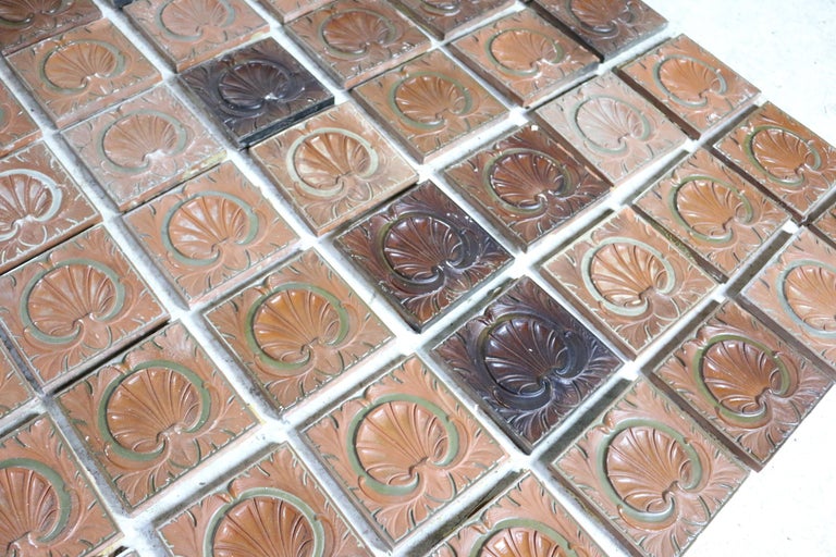Set of 49 Antique Maw and Company Tiles at 1stDibs