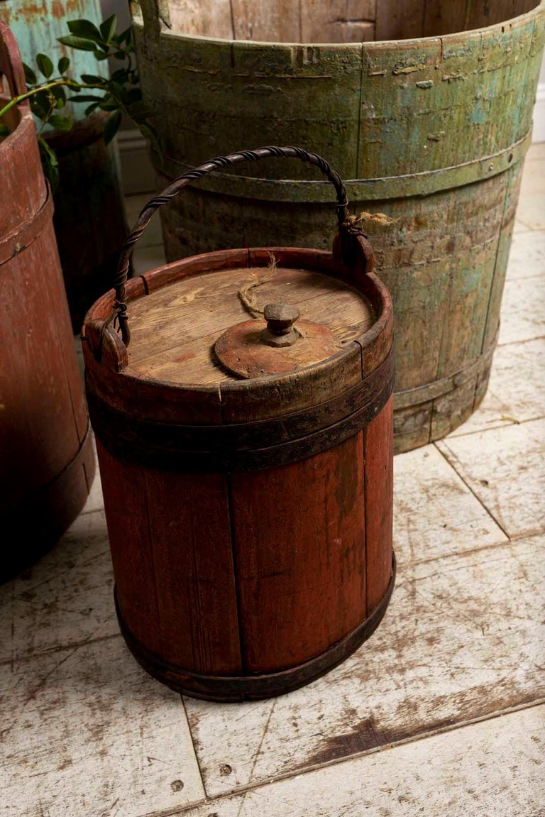 18th Century Northern Sweden Rustic Decorative Wooden Handled Barrels ...