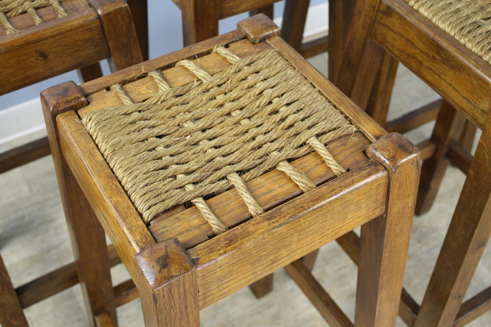 Set of 5 Antique Oak Barstools at 1stDibs | antique bar stools