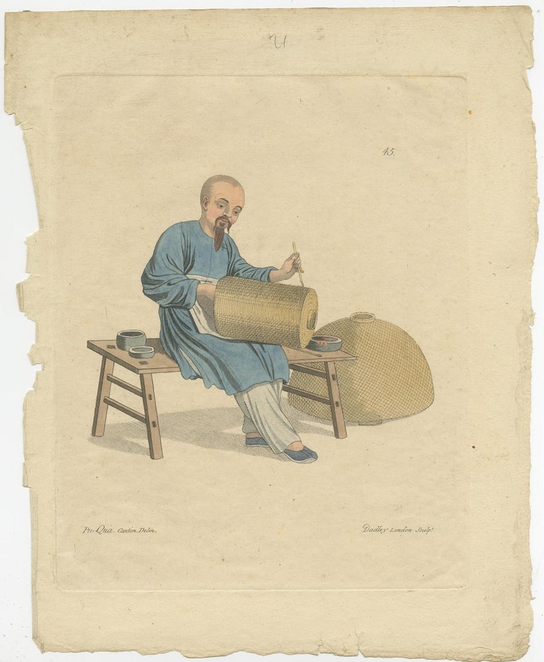 Set of 5 Antique Prints of Professions in China by Dadley, 'c.1810' For ...