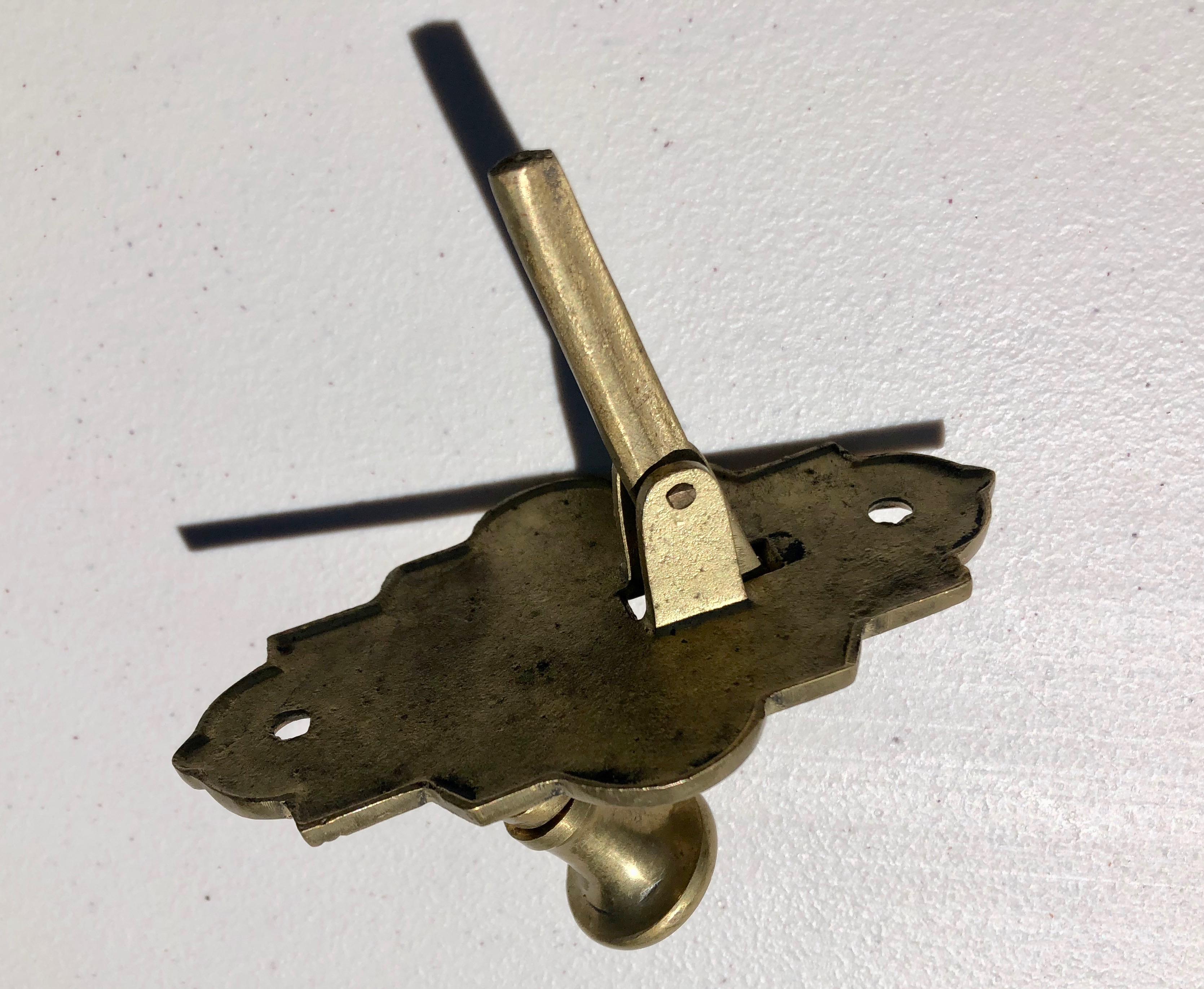 Set of 5 Brass Detailed Drawer Handles, Brass Lock and Freestanding ...