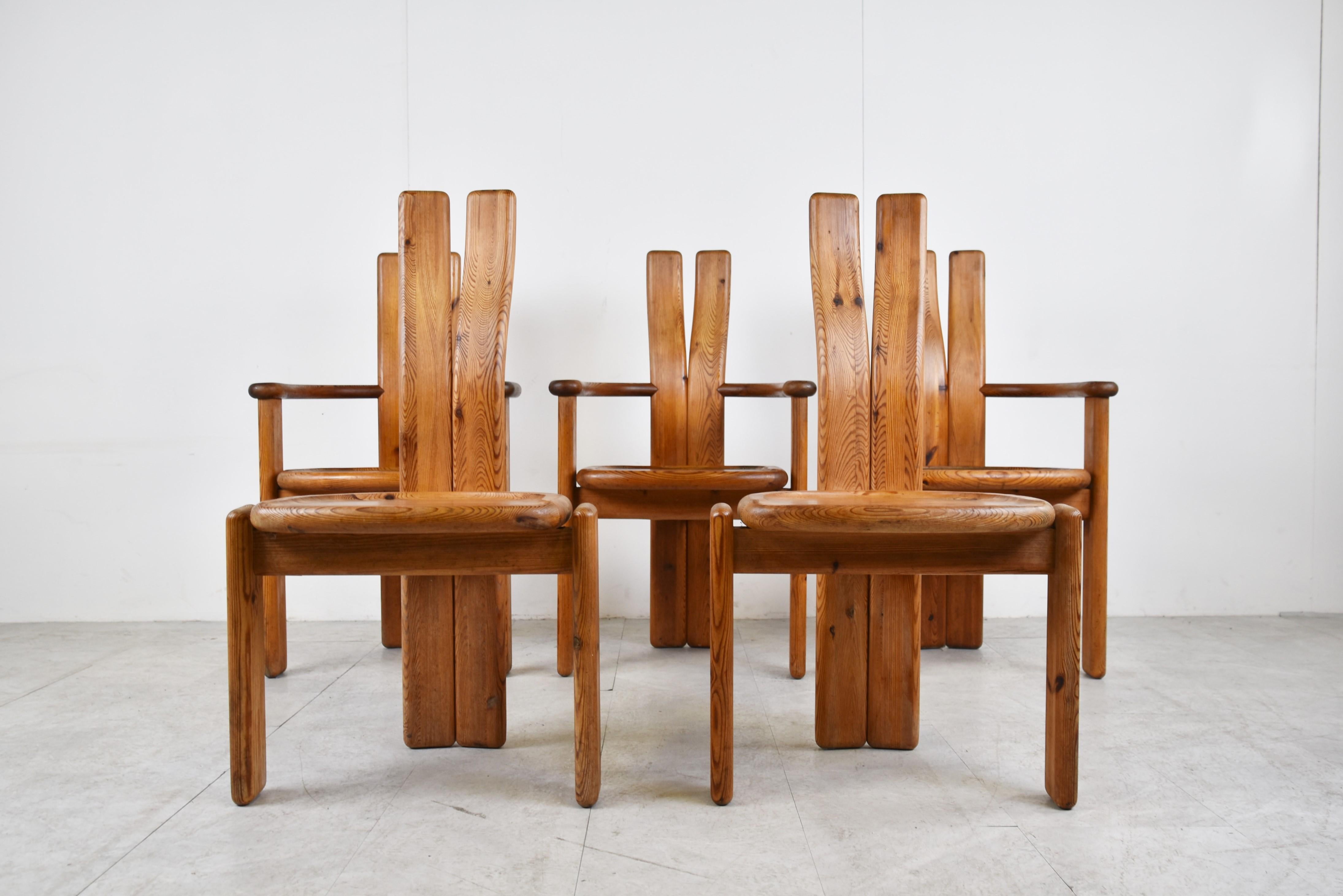 Set of 5 Brutalist dining chairs by Vamdrup Stolefabrik, 1960s at 1stDibs