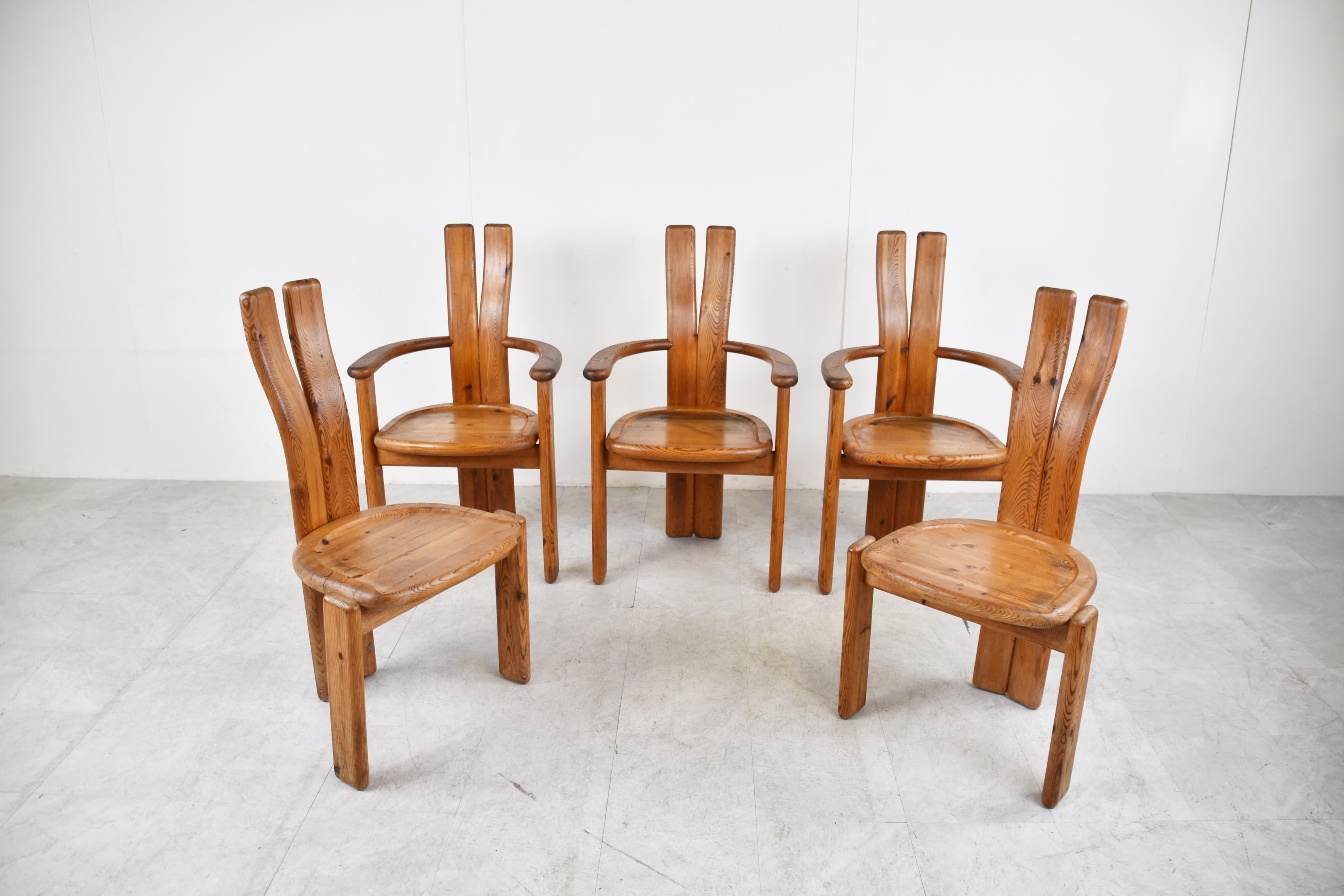 Set of 5 Brutalist dining chairs by Vamdrup Stolefabrik, 1960s at 1stDibs