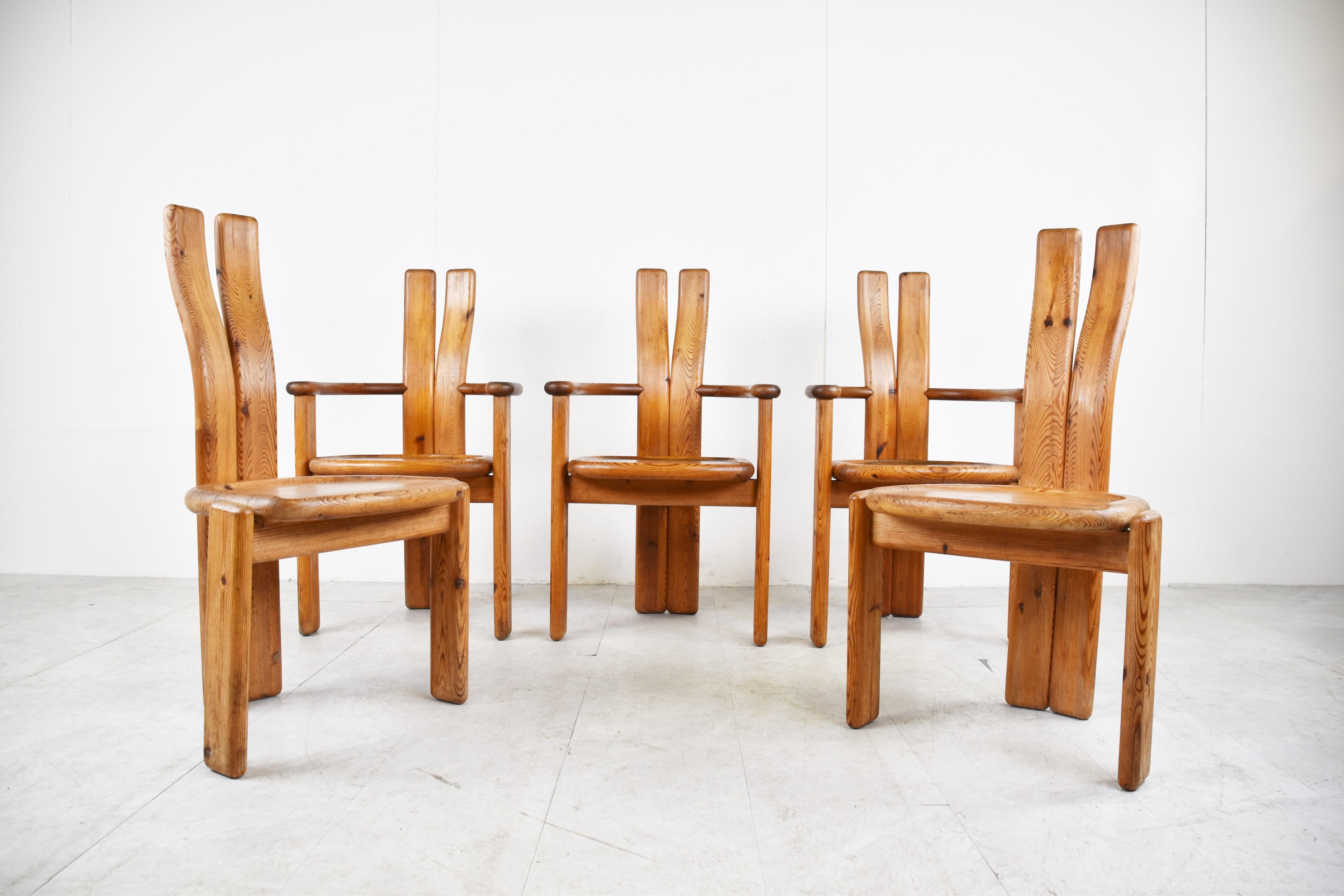 Set of 5 Brutalist dining chairs by Vamdrup Stolefabrik, 1960s at 1stDibs