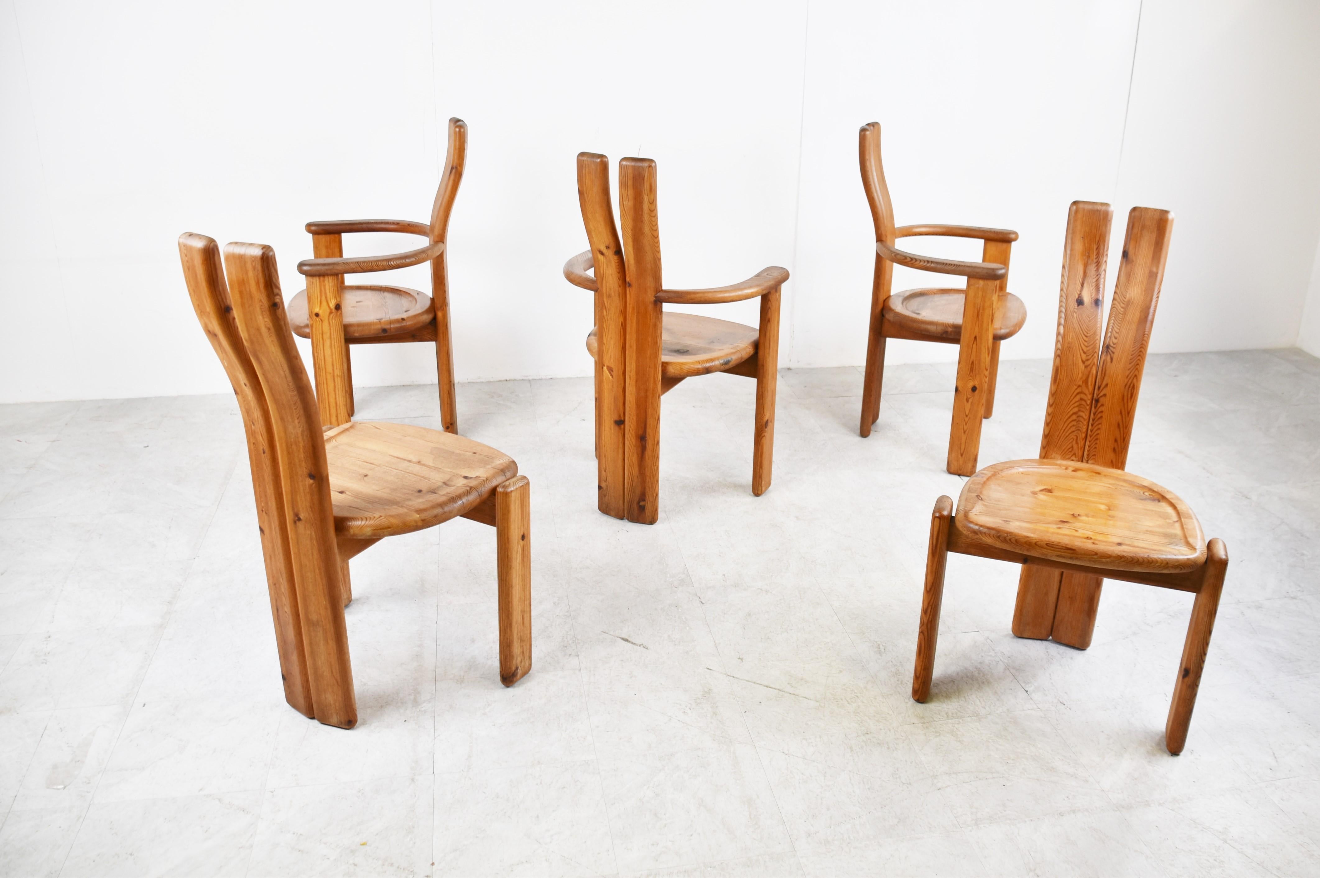 Set of 5 Brutalist dining chairs by Vamdrup Stolefabrik, 1960s at 1stDibs