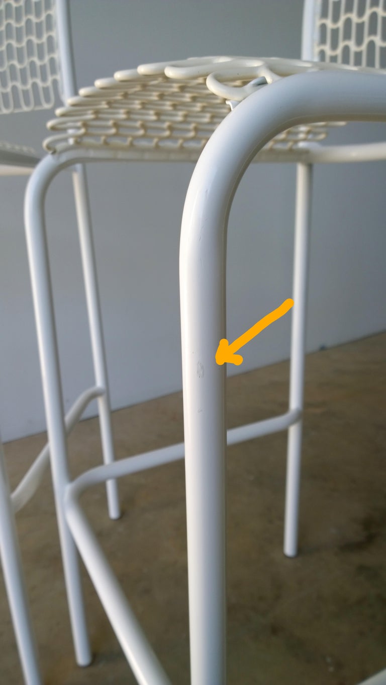 Set of 5 David Rowland for Thonet Sof-Tek White Patio Indoor/ Outdoor Bar Stools For Sale at 1stDibs