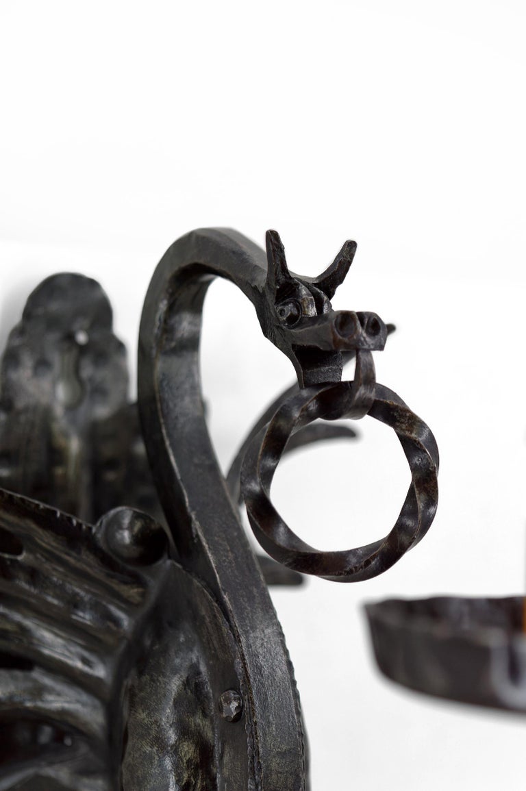 Set of 5 Dragons Wall Sconces, Italy, circa 1900 For Sale at 1stDibs