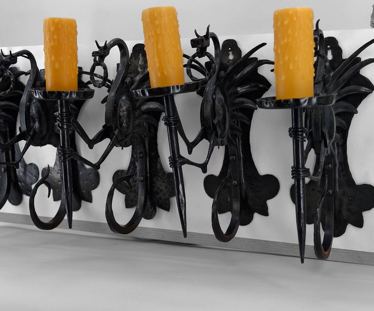 Set of 5 Dragons Wall Sconces, Italy, circa 1900 For Sale at 1stDibs