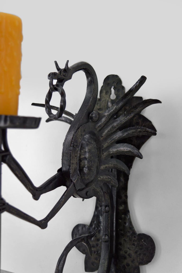 Set of 5 Dragons Wall Sconces, Italy, circa 1900 For Sale at 1stDibs
