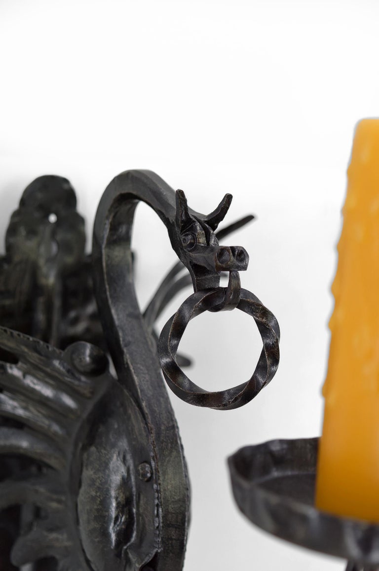 Set of 5 Dragons Wall Sconces, Italy, circa 1900 For Sale at 1stDibs