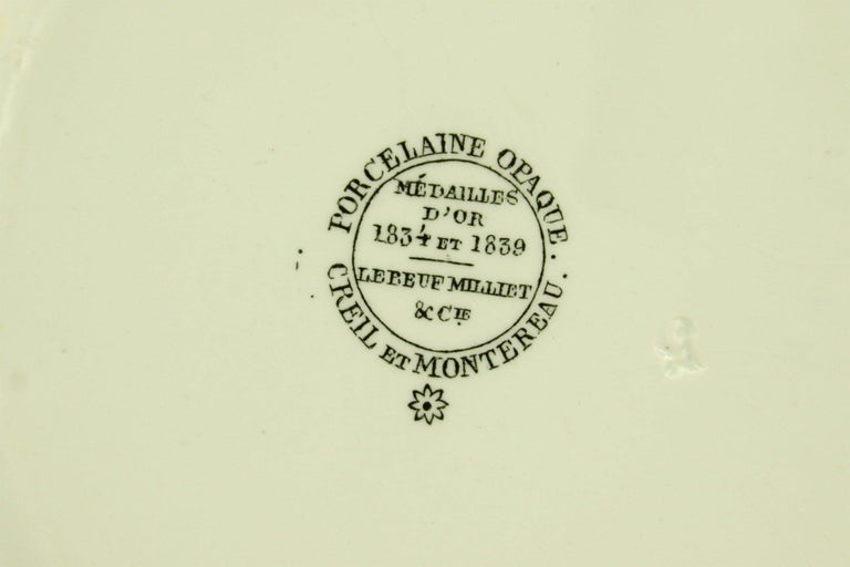 Set of 5 French Victorian Transferware Plates of Historical Landmarks ...