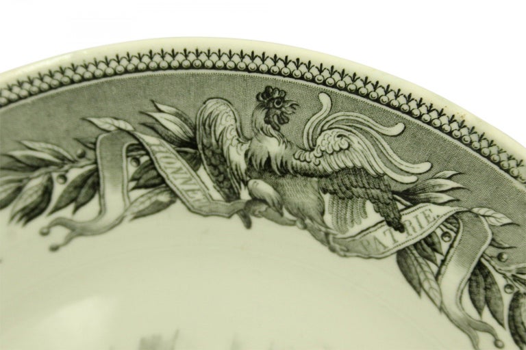 Set of 5 French Victorian Transferware Plates of Historical Landmarks ...
