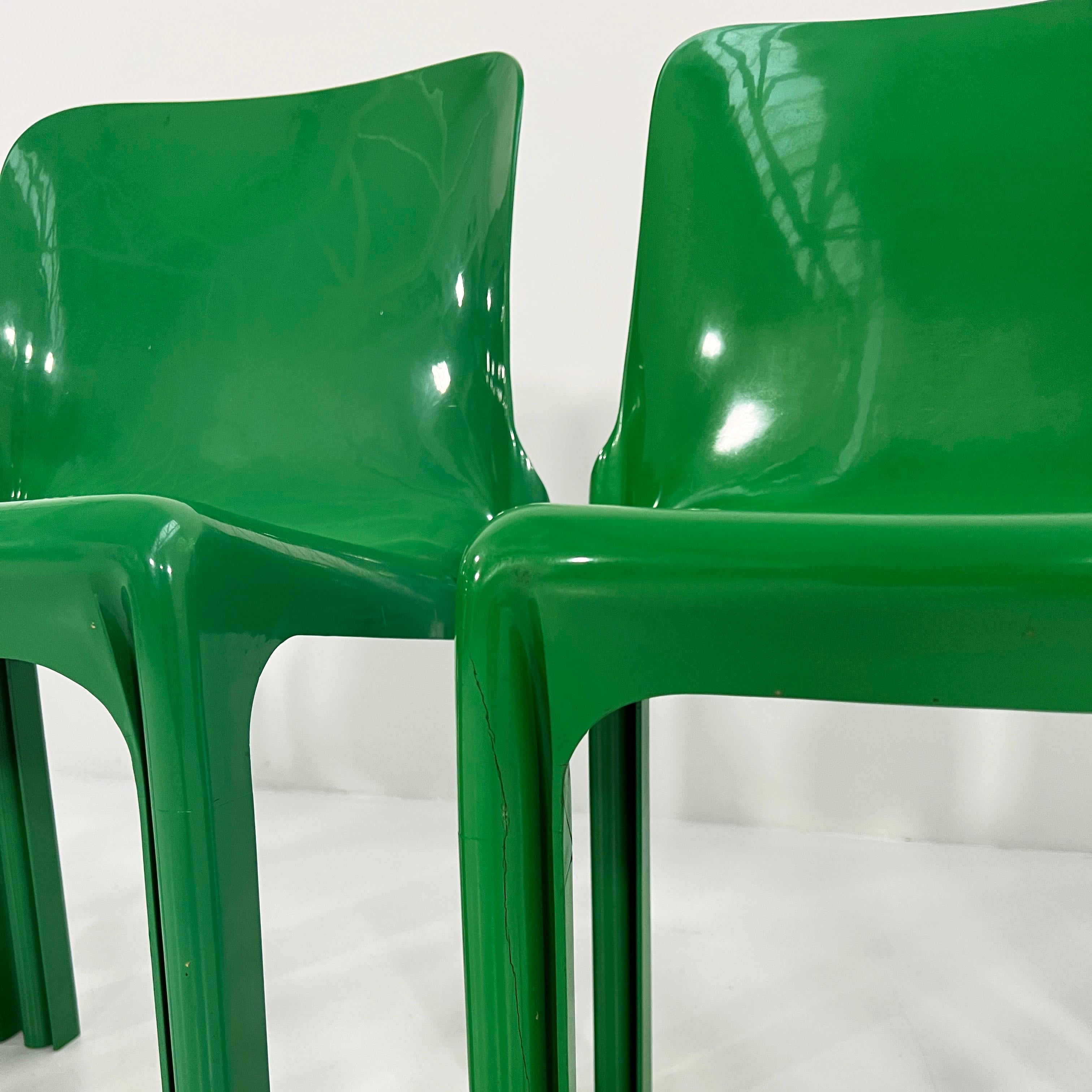 Set of 5 Green Selene Chairs by Vico Magistretti for Artemide, 1970s at ...