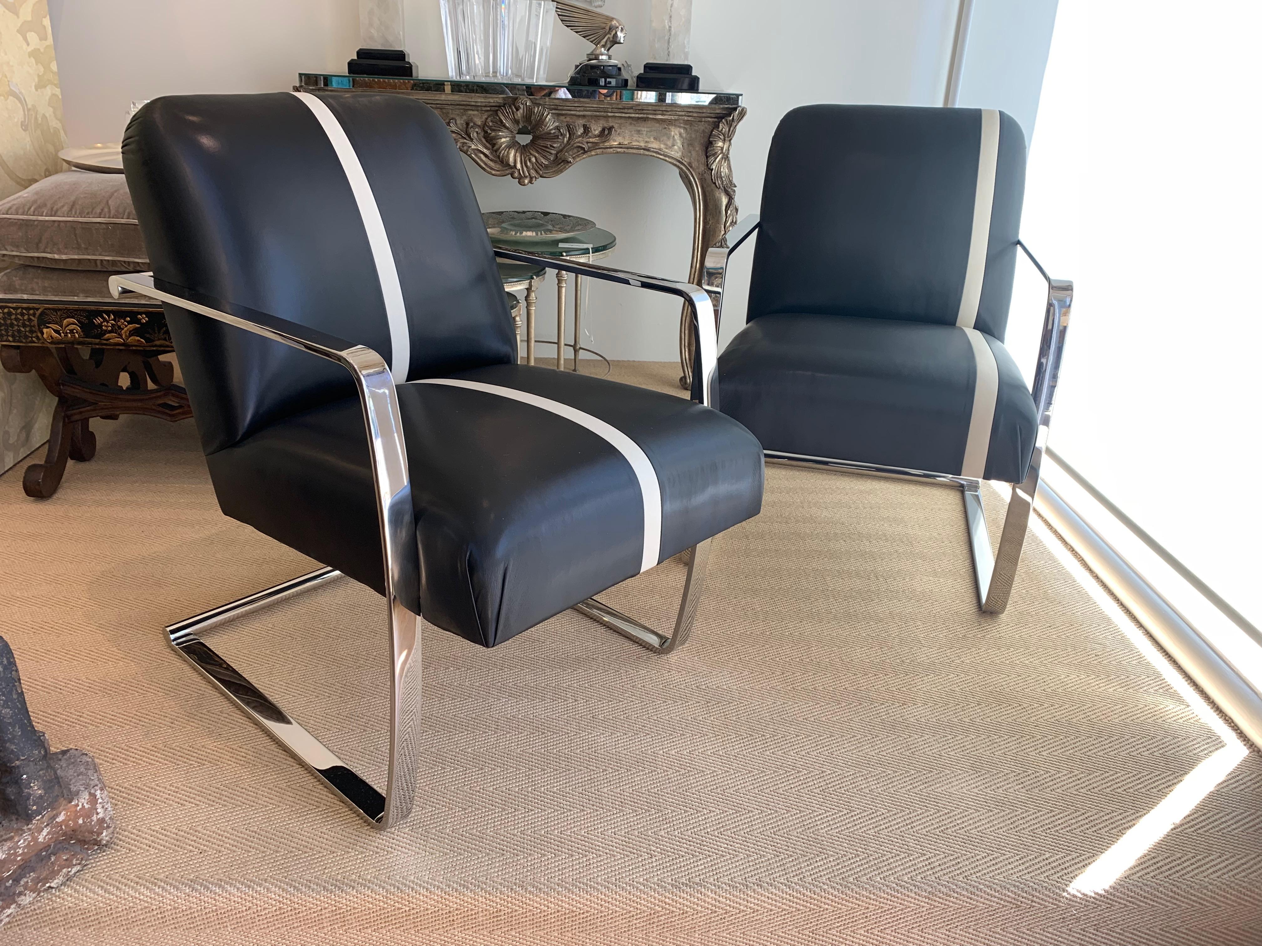Set of 5 MCM Polished Stainless Steel Base Chairs from J. Robert Scott ...
