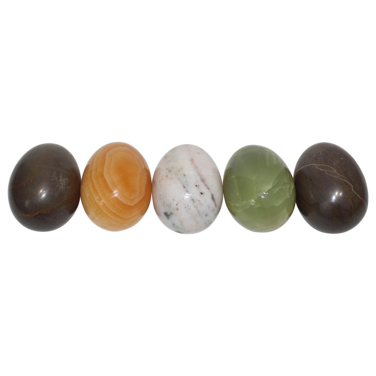 Set of 5 Natural Marble Eggs For Sale at 1stDibs